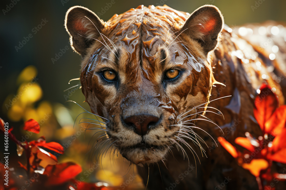 A stealthy fossa, the largest carnivorous mammal on Madagascar, hunting ...