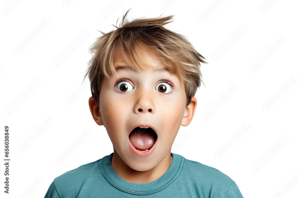 shocked kid boy surprised and scared, png file of isolated cutout ...
