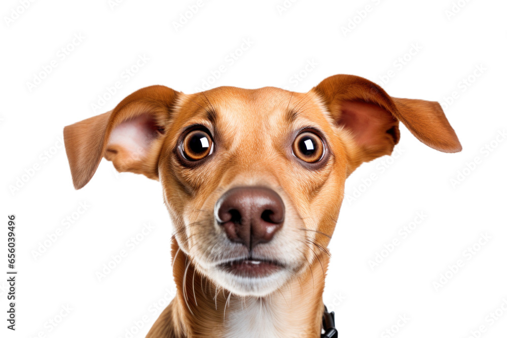 shocked dog pet surprised and scared, png file of isolated cutout ...