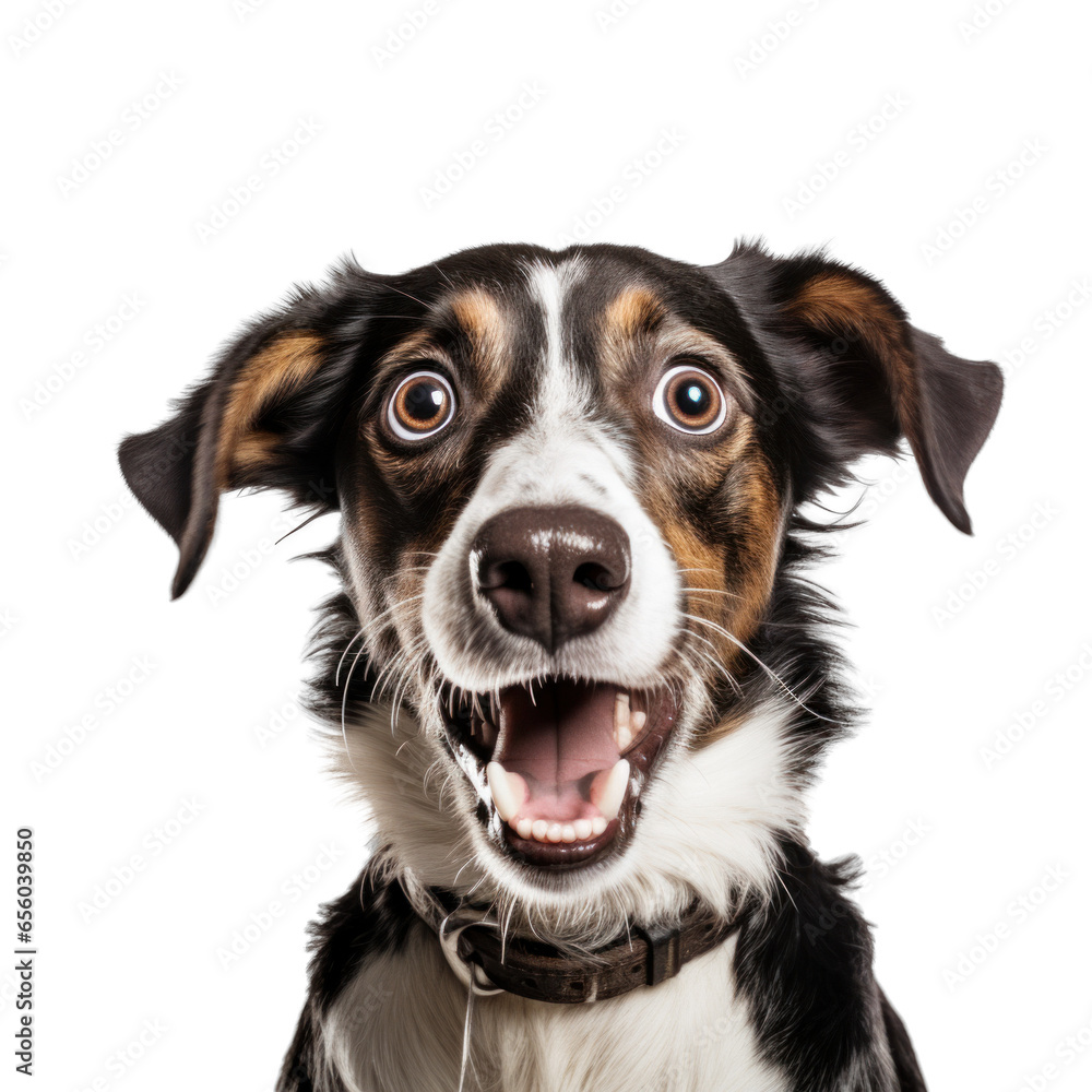 shocked dog pet surprised and scared, png file of isolated cutout ...
