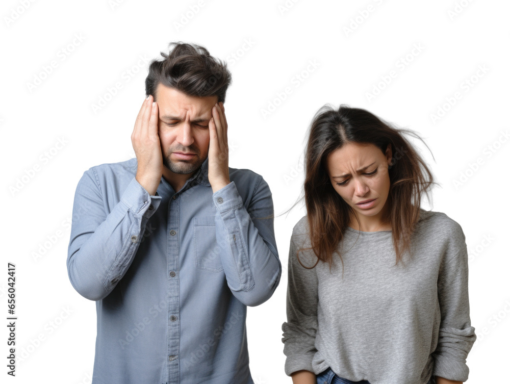 sad couple with family problems, png file of isolated cutout object on ...