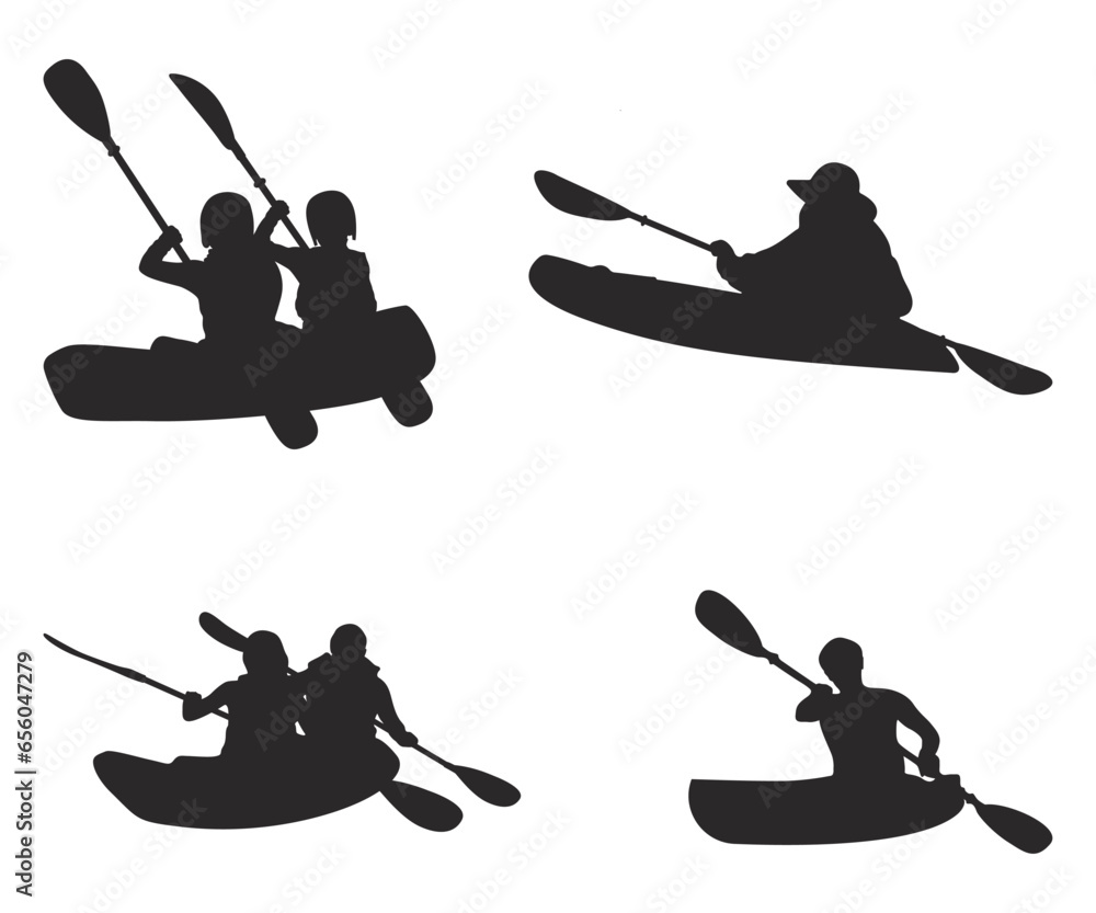 Kayak silhouette, silhouette kayak vector, kayak silhouette clip art ...