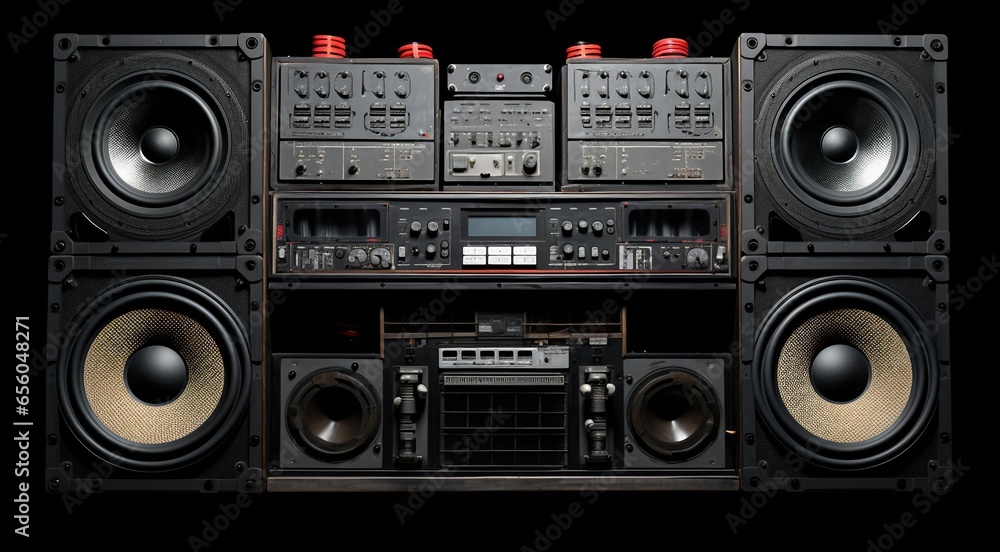 ภาพประกอบสต็อก sound system background, super bass speakers, sound ...