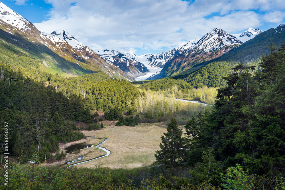 Trail Glacier on Kenai Peninsula, Alaska. Chugach National Forest and ...