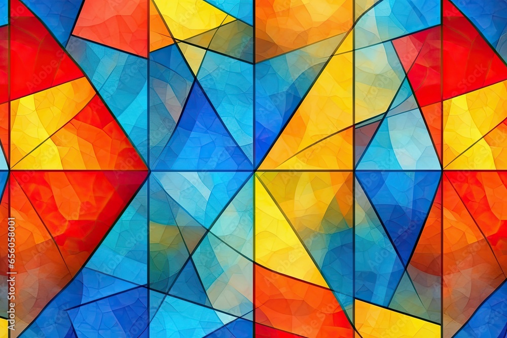 Bold Primary Colors in an Intricate and Abstract Geometric Background ...
