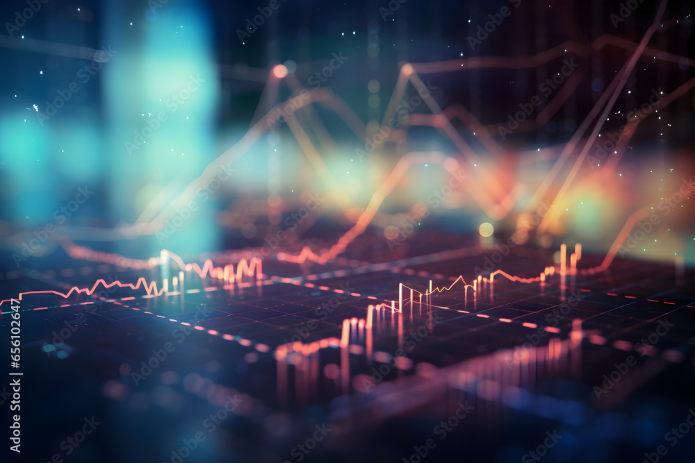 Abstract of a stock market investment trading chart background ...