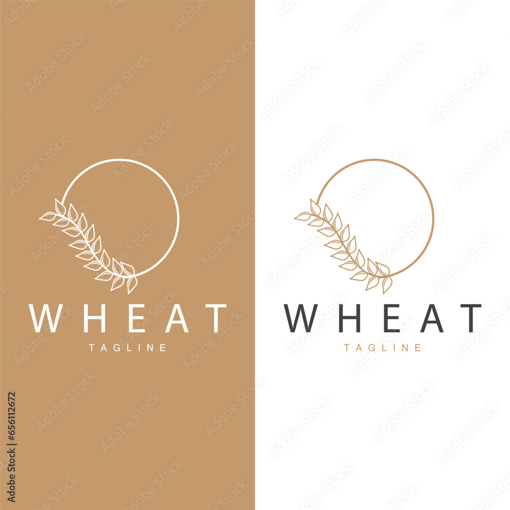 Wheat Logo Grain Design Simple Illustration Template Stock Vector ...