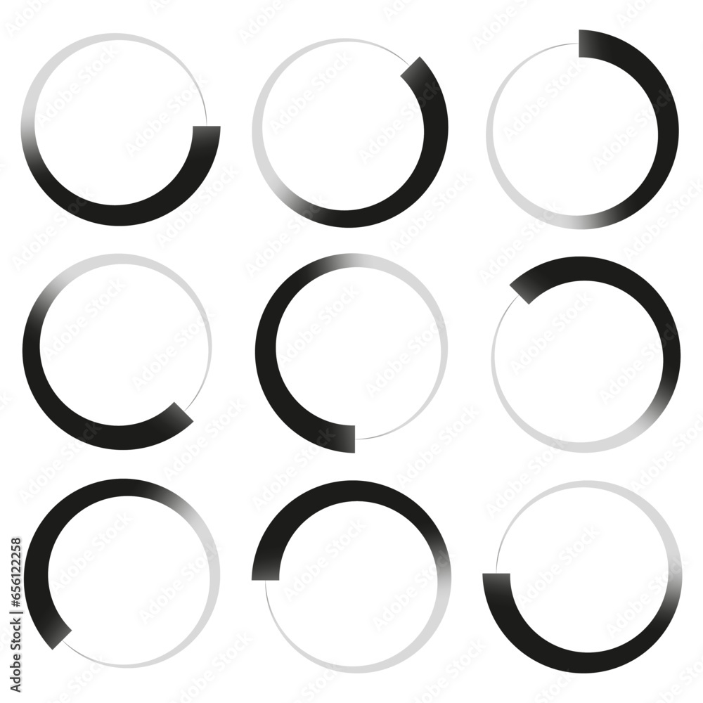 Preloader, buffer shape. Progress, steps, phases indicator. Circle, circular loading icon ...