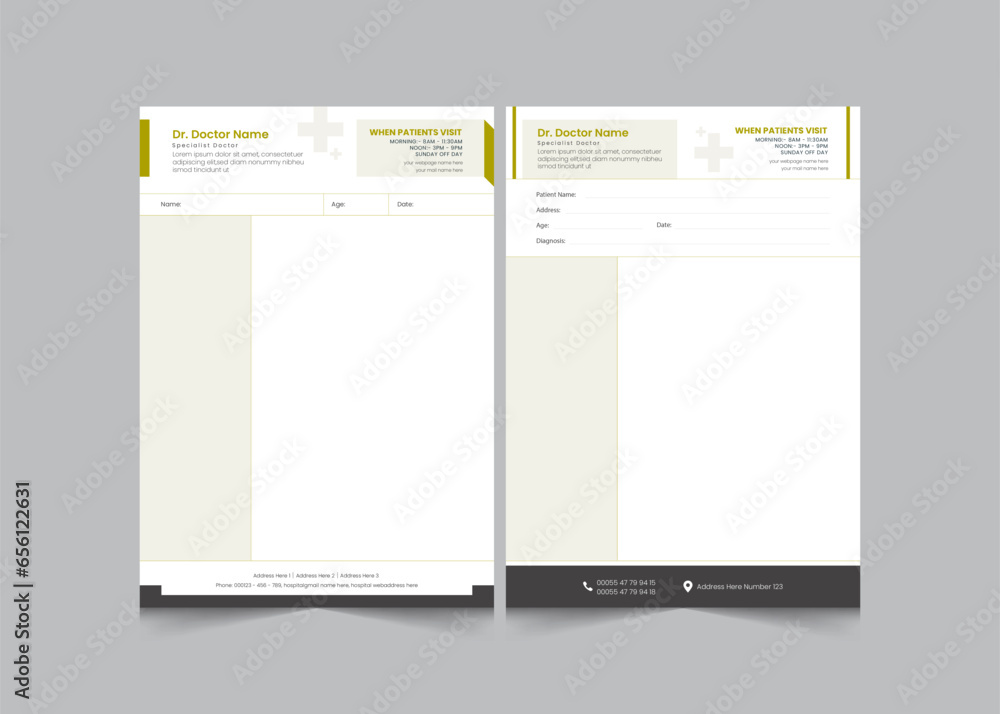 Set of doctor prescription template in a4 size, prescription for clinic ...