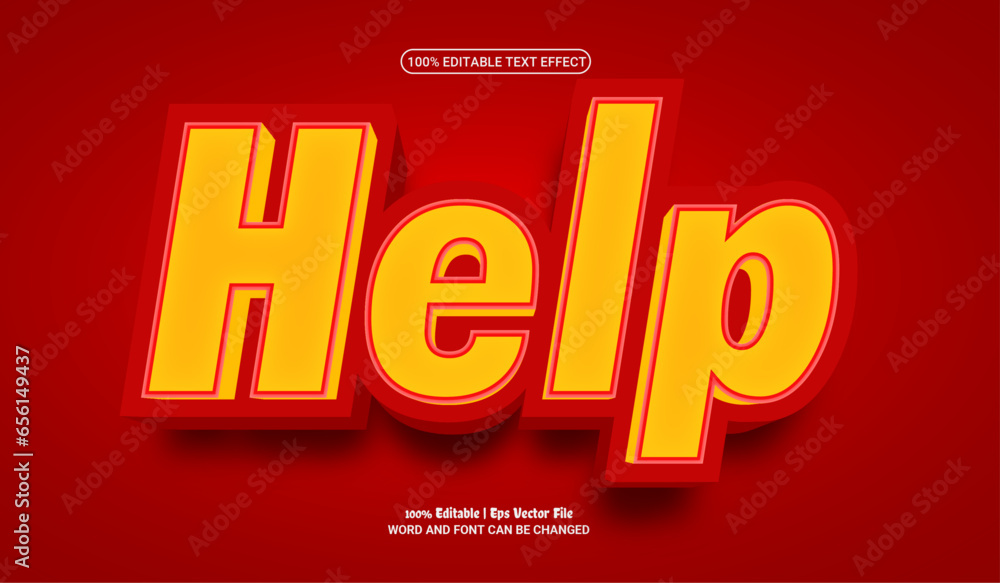 Help fully editable premium vector text effect Stock Vector | Adobe Stock