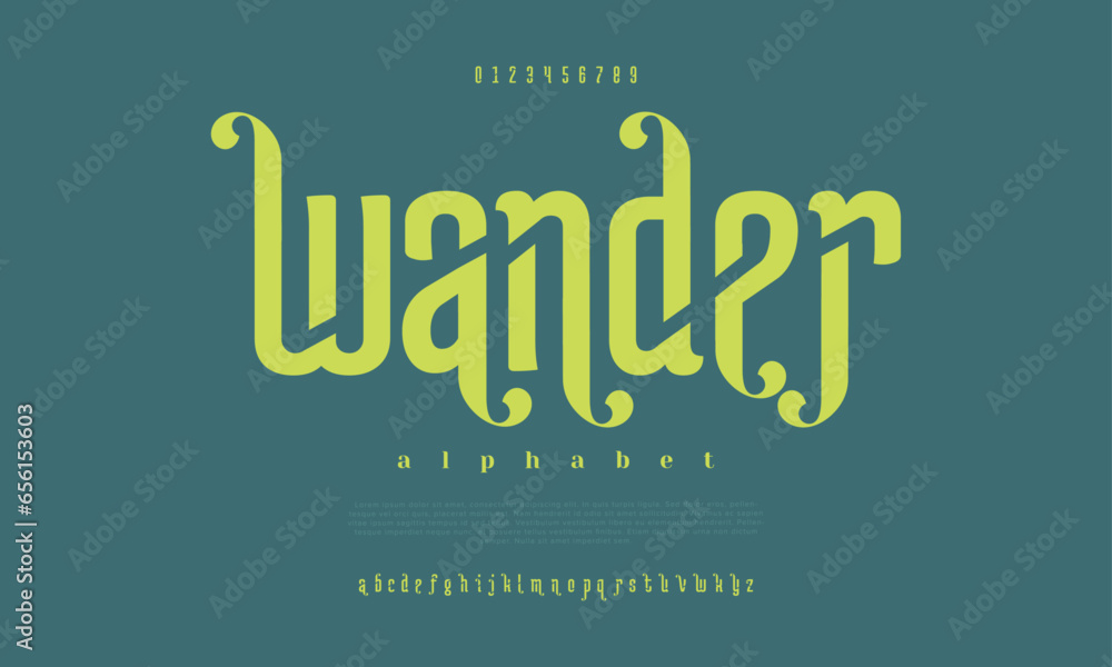 Wander premium luxury elegant alphabet letters and numbers. Elegant ...