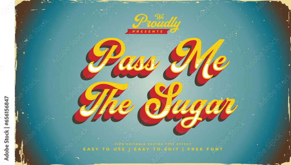 vintage retro old movie title editable text effect with spotlight Stock ...