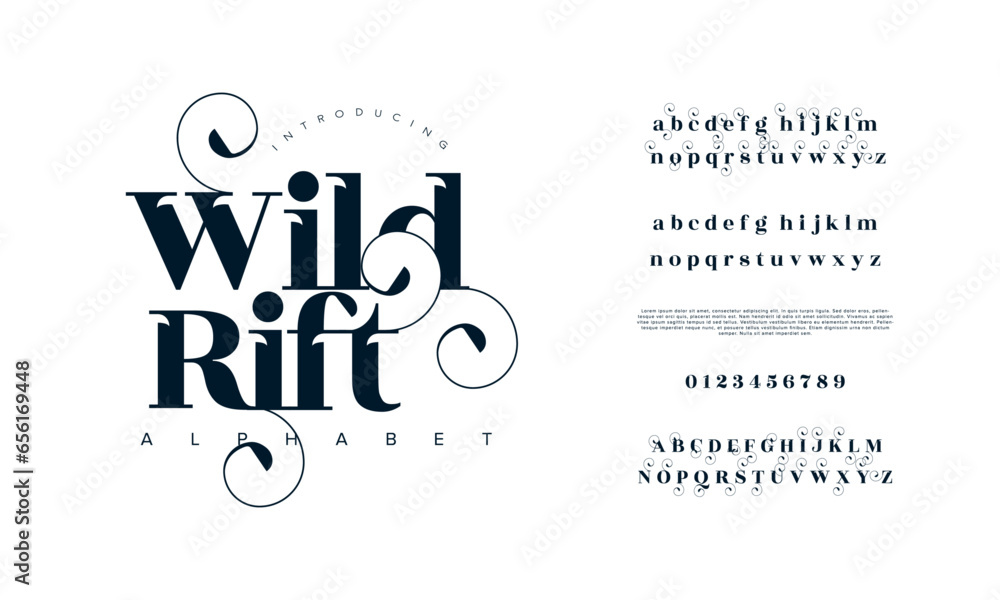 Wildrift premium luxury elegant alphabet letters and numbers. Elegant ...