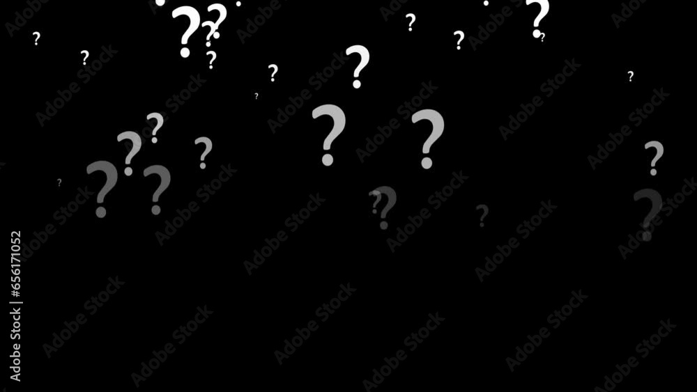 Animation of Question marks moving on alpha channel transparent ...