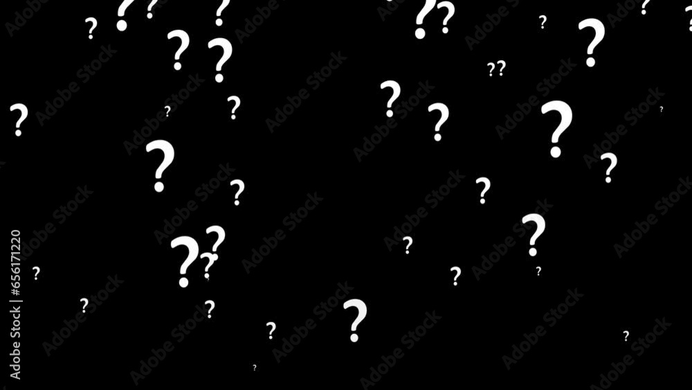 Animation of Question marks moving on alpha channel transparent ...