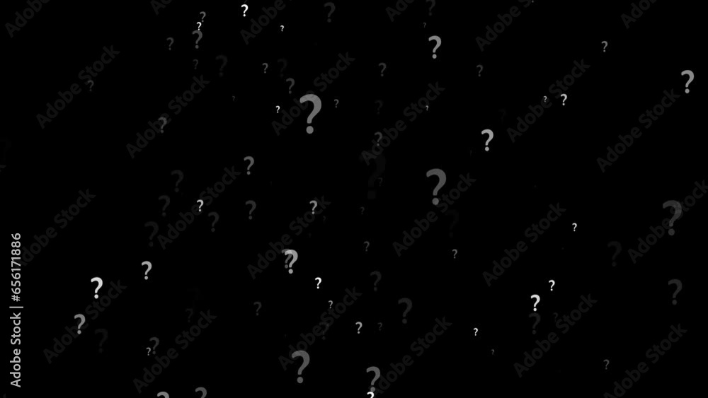 Animation of Question marks moving on alpha channel transparent ...