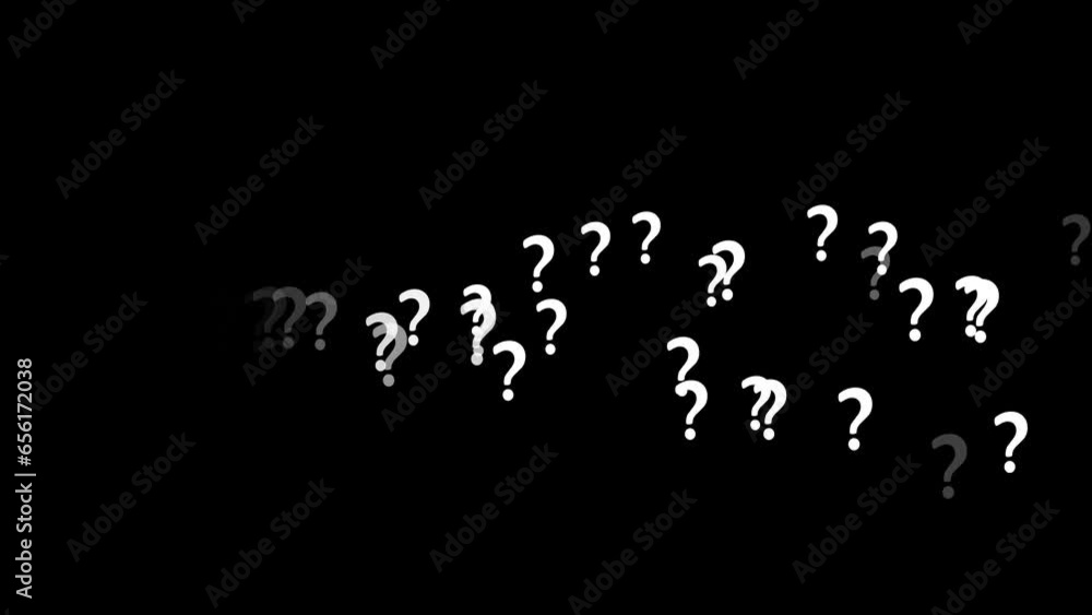 Animation of Question marks moving on alpha channel transparent ...