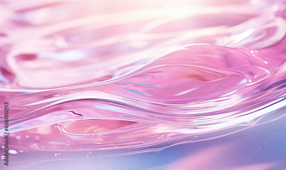 Translucent pink gel-like flowing liquid abstract background, natural ...