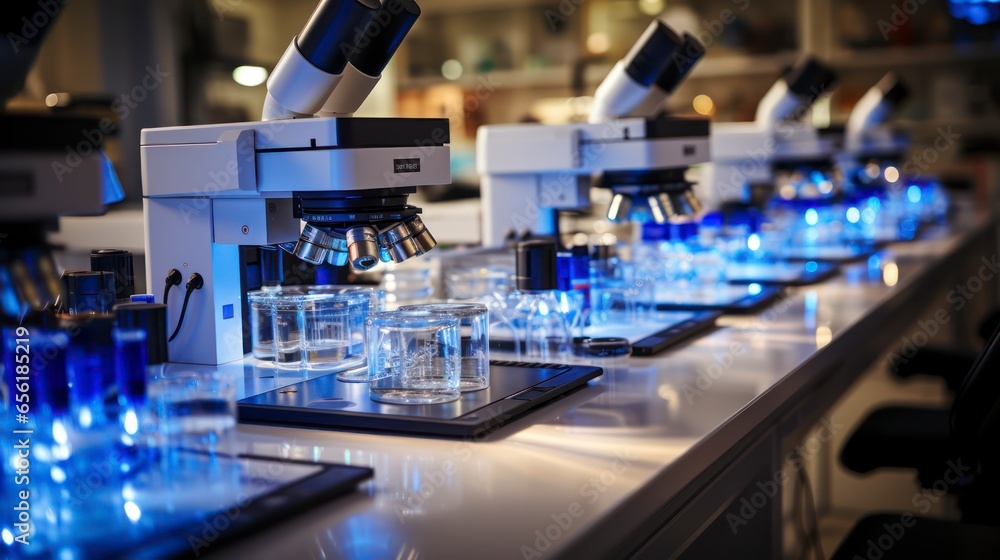 Microscope in Laboratory Symbolizing Innovation, Discovery and The ...