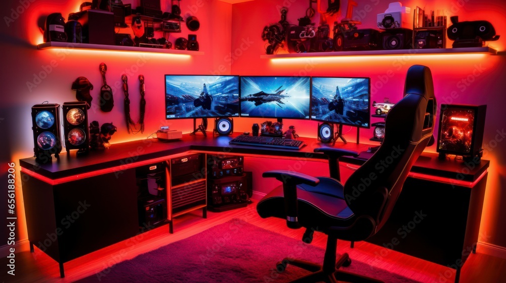 RGB lighting Gaming Room Represents Technologically Immersive Spaces ...