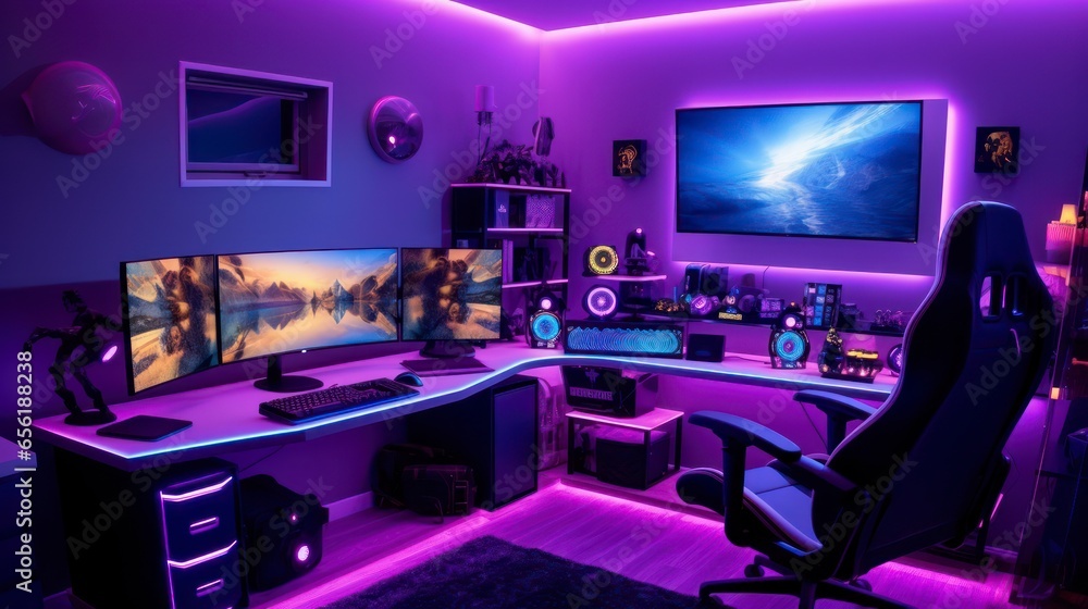 RGB lighting Gaming Room Represents Technologically Immersive Spaces ...