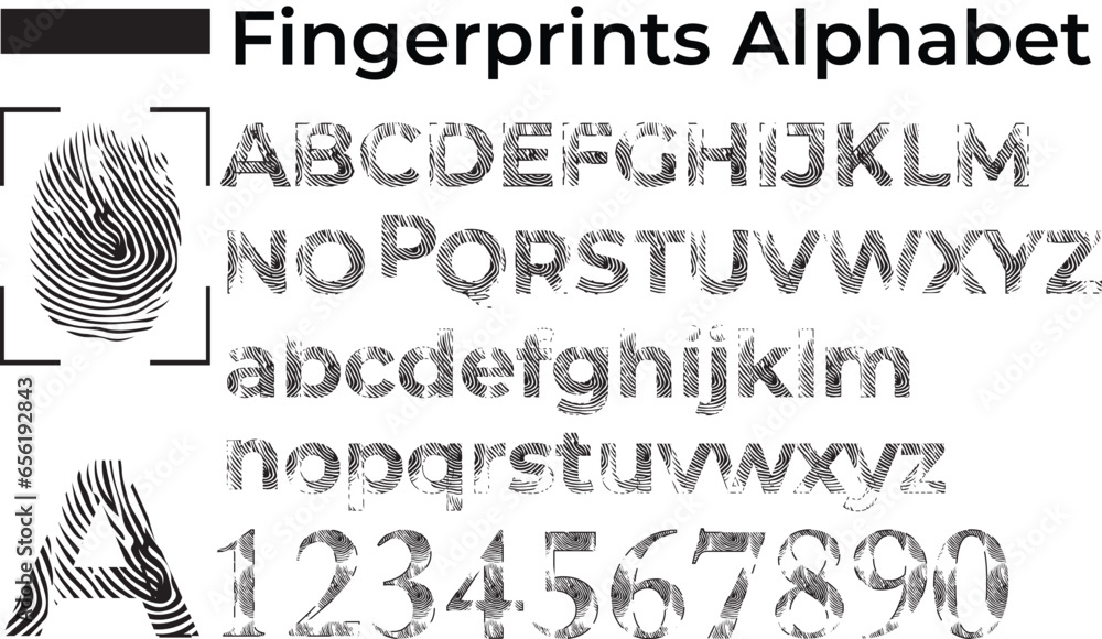 Fingerprint Alphabet (Highly detailed letter - transparent text ...