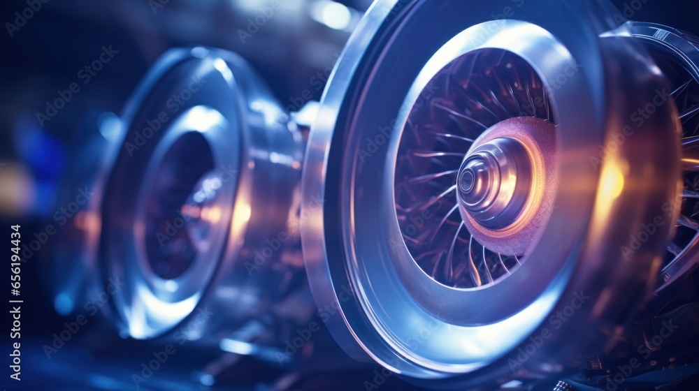 3D illustration of futuristic hypersonic jet engine thrusters. Stock ...