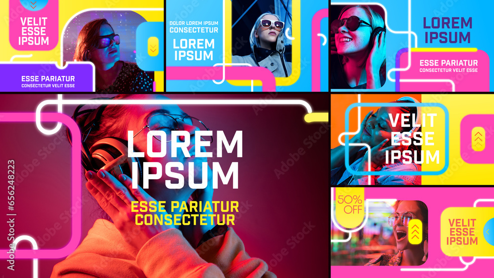 Modern Fashion Promo Text Slides Stock Template | Adobe Stock