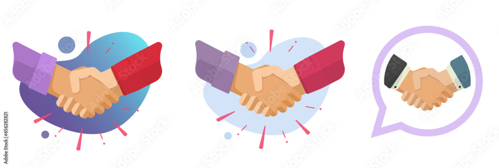 Shaking hands handshake icon vector graphic illustration, strong ...