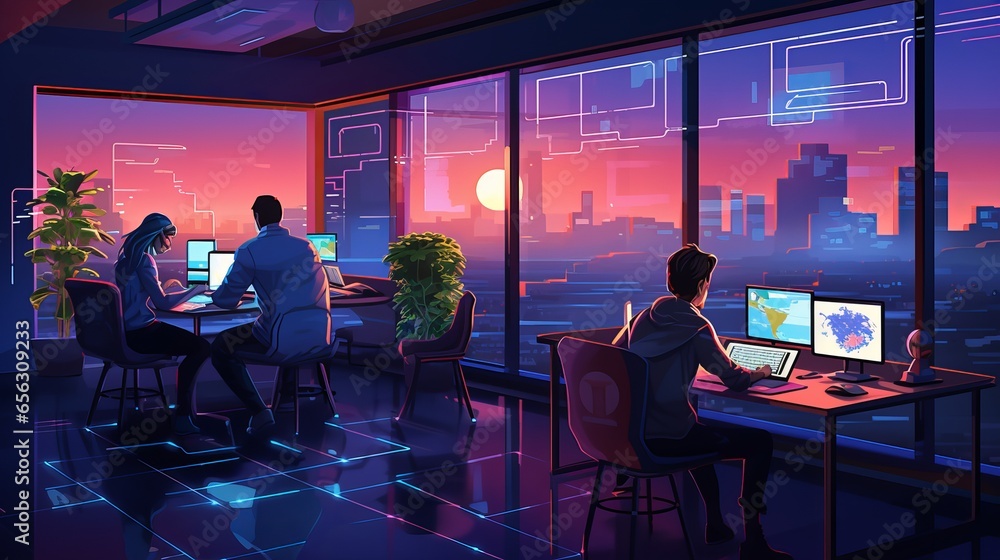 Technology Coding Development Programming Collaboration Teamwork Workspace Software