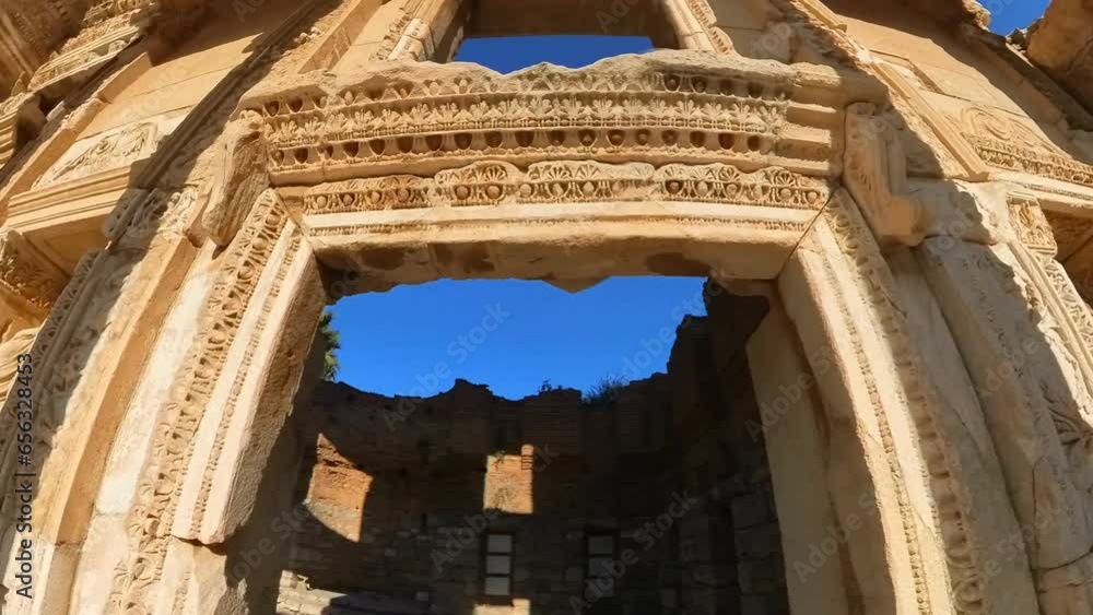Library of Celsus with intricate carvings and statues evokes sense of ...