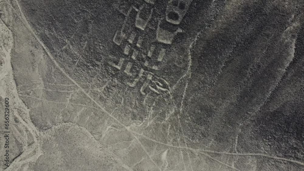 Very high view of Two human figures nearly cartoon like of the Nazca ...