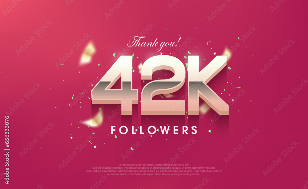 Thank you 42k followers, vector background design for social media ...
