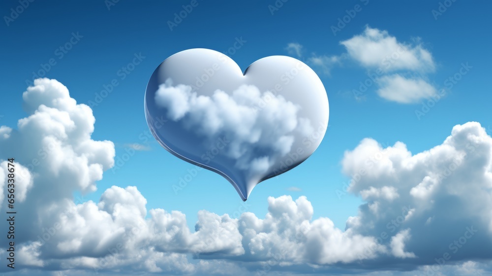 Caring Cloud: A single cloud gently releasing a heart shape denoting ...