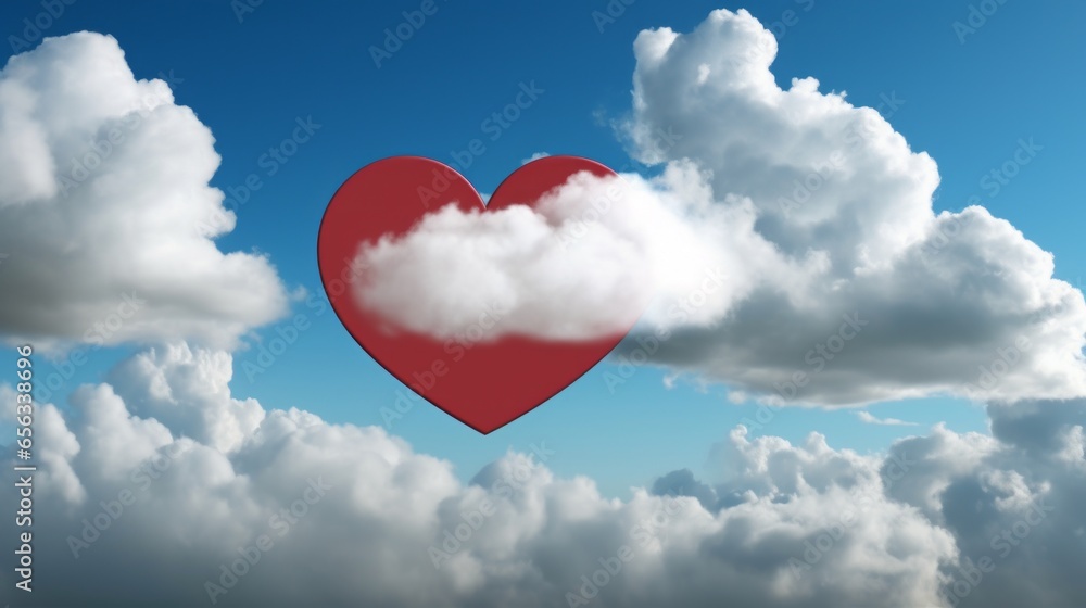 Caring Cloud: A single cloud gently releasing a heart shape denoting ...