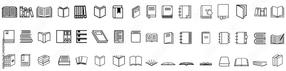 Books vector icons set. Book icon. library illustration simbol ...
