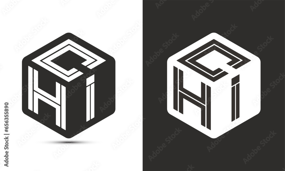CHI letter logo design with illustrator cube logo, vector logo modern ...