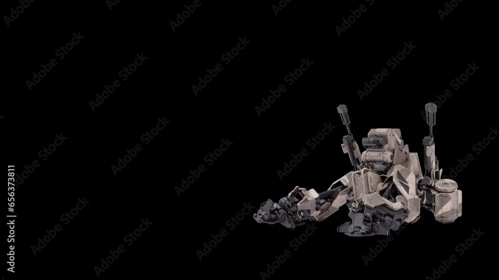 Robot warrior futuristic machine render animation, motion effect ...