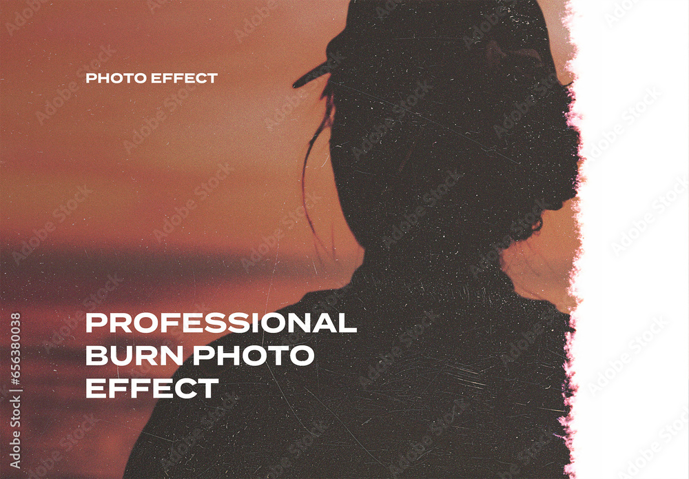 Burn Film Light Leak Photo Effect Mockup Template Texture Overlay Print ...