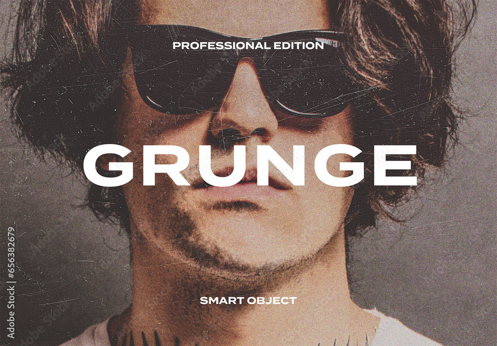 Grunge Raw Texture Photo Effect Mockup Template Texture Overlay Print ...