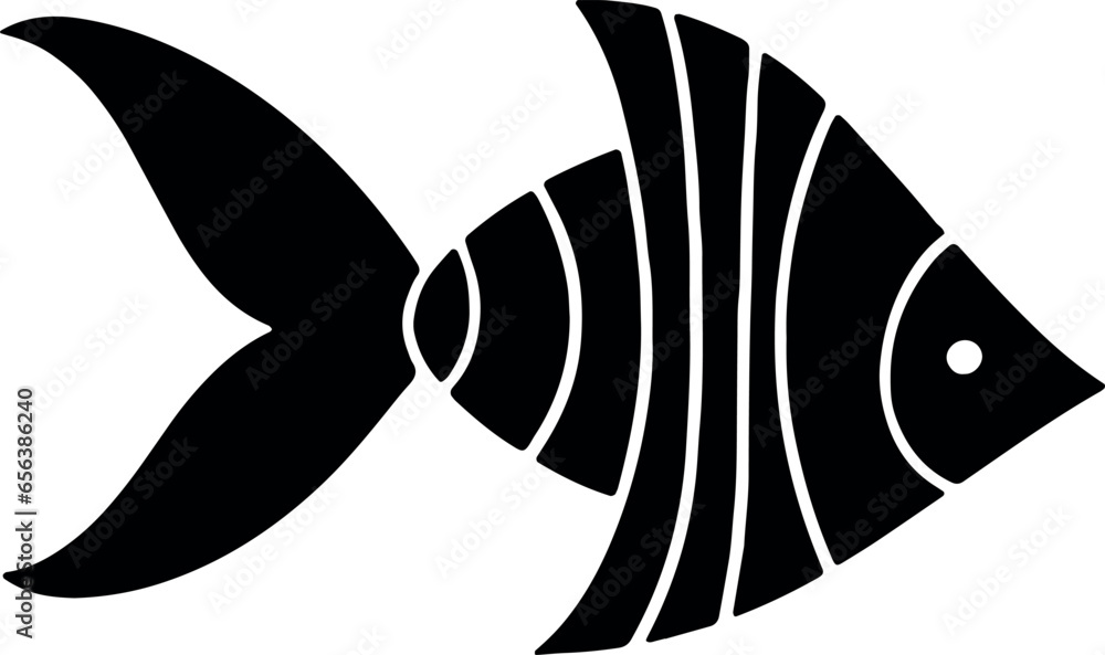 Black fish silhouette swimming gracefully on a transparent background ...