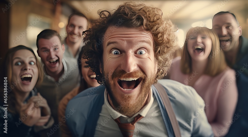 Office workers intensely shocked by what they see in front of them ...