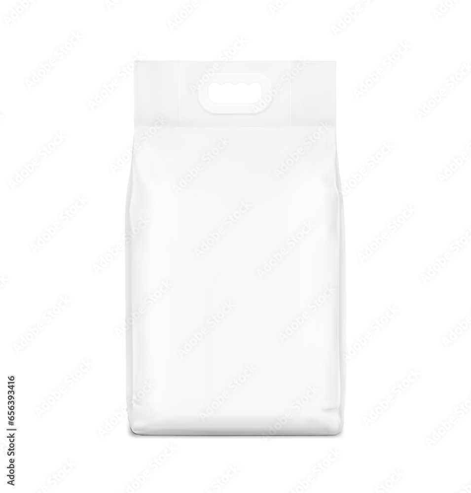 WebRealistic snap seal plastic shopping bag with handles mockup. Front ...