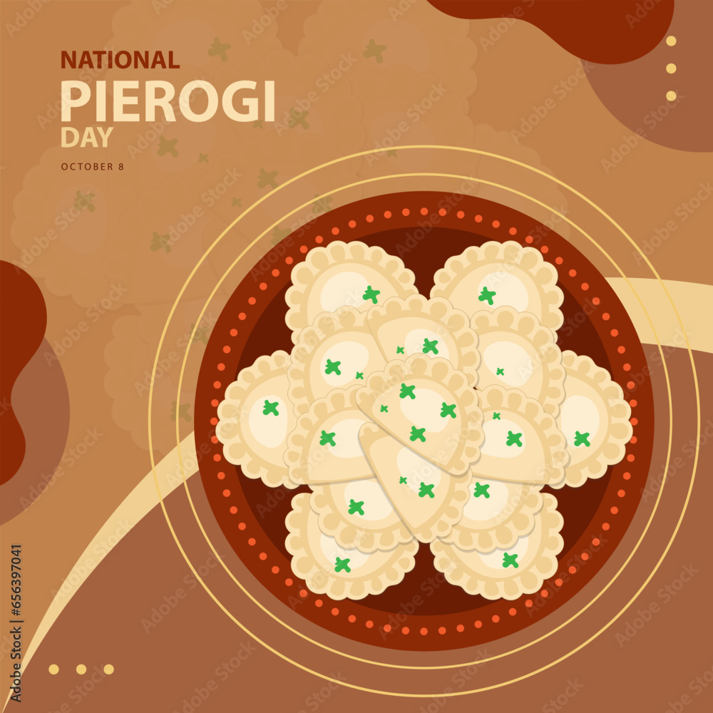 National Pierogi Day on october 8, with vector illustration some ...