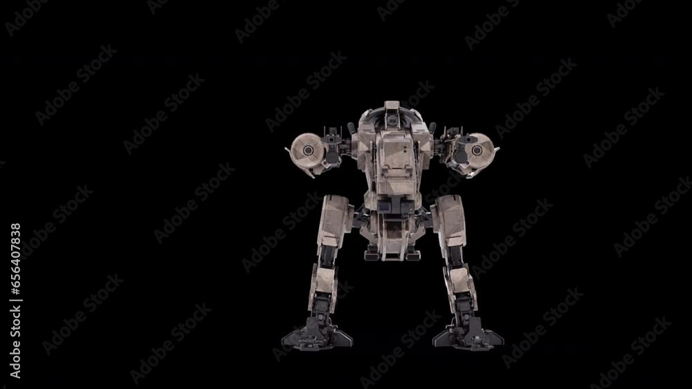 Robot warrior futuristic machine render animation, motion effect ...