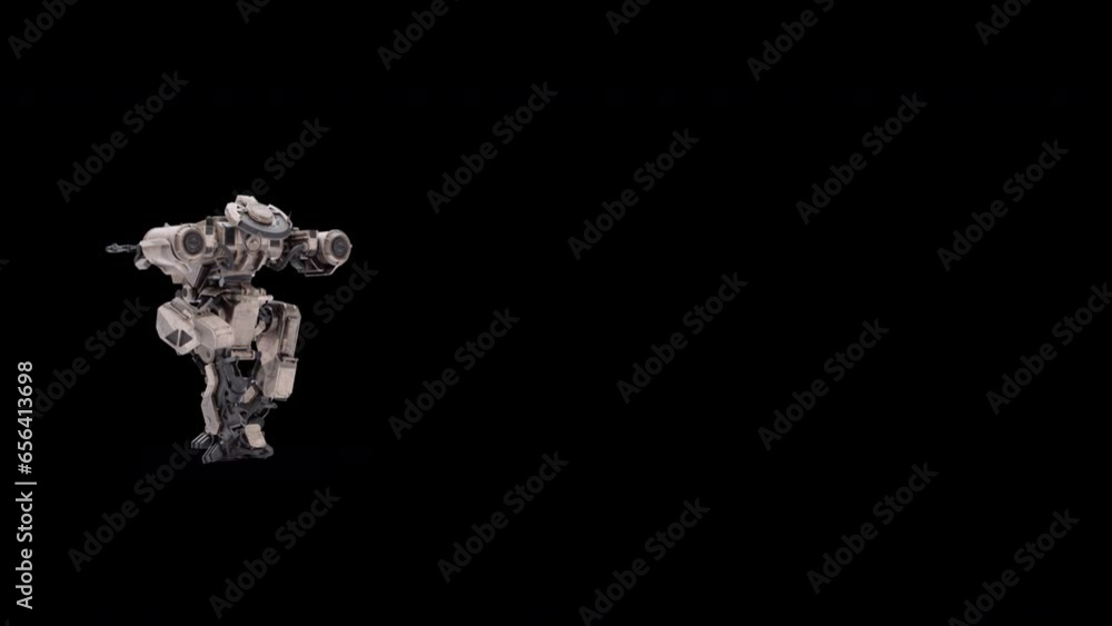 Robot warrior futuristic machine render animation, motion effect ...