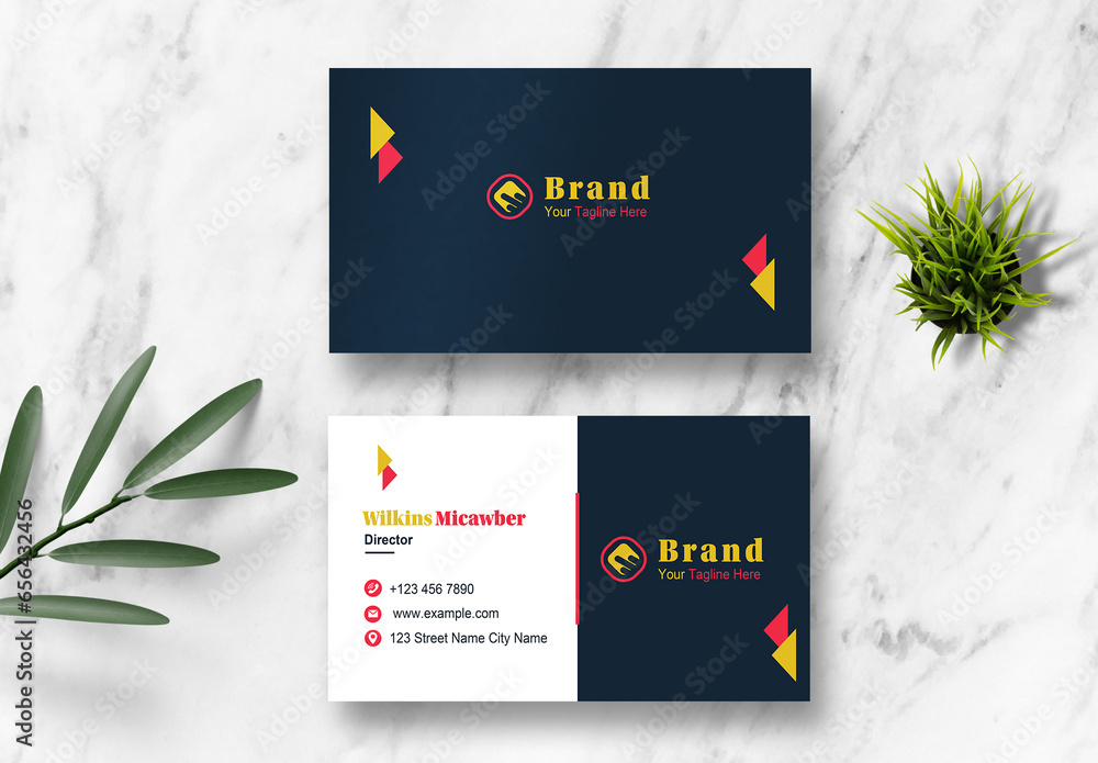 Business Card Layout Design Stock Template | Adobe Stock