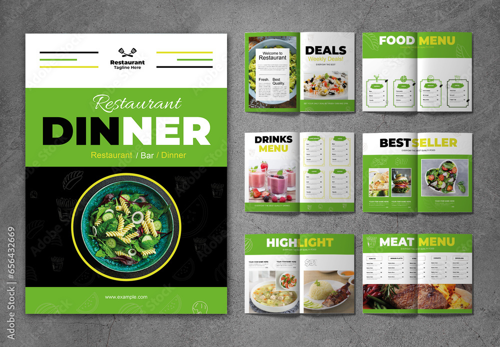 Food Menu Book Layout Stock Template | Adobe Stock