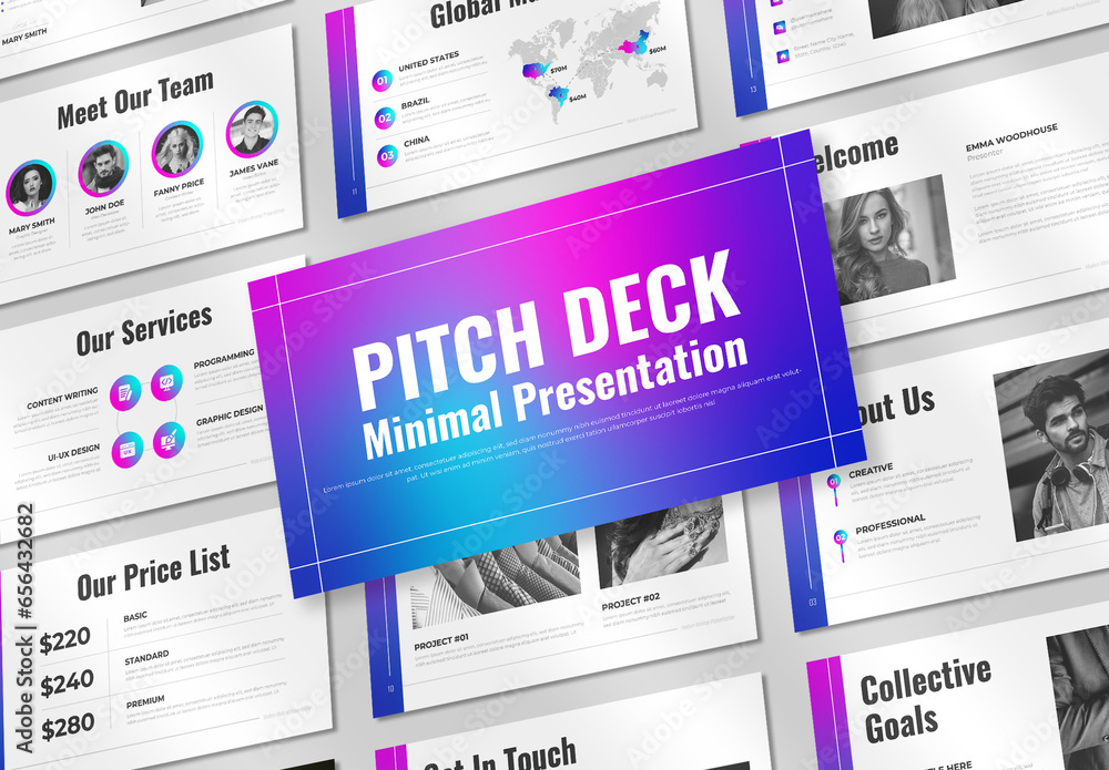 Modern Pitch Deck Presentation Layout Stock Template | Adobe Stock