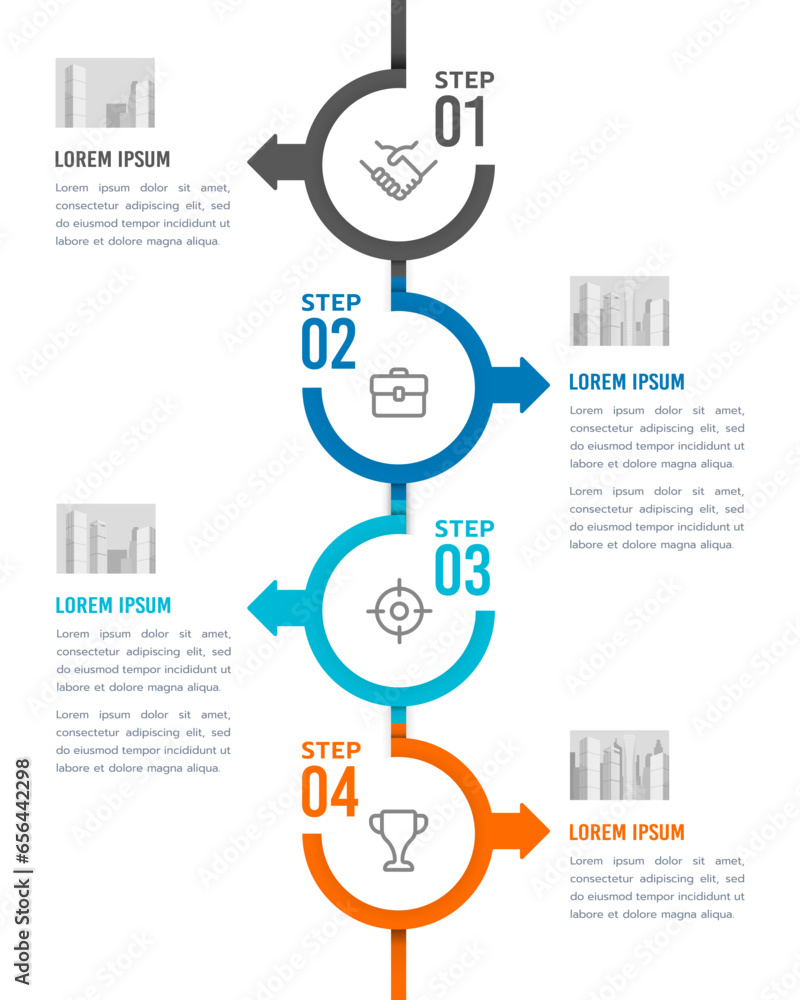 Infographics timeline 4 steps to success. Workflow layouts, diagrams ...